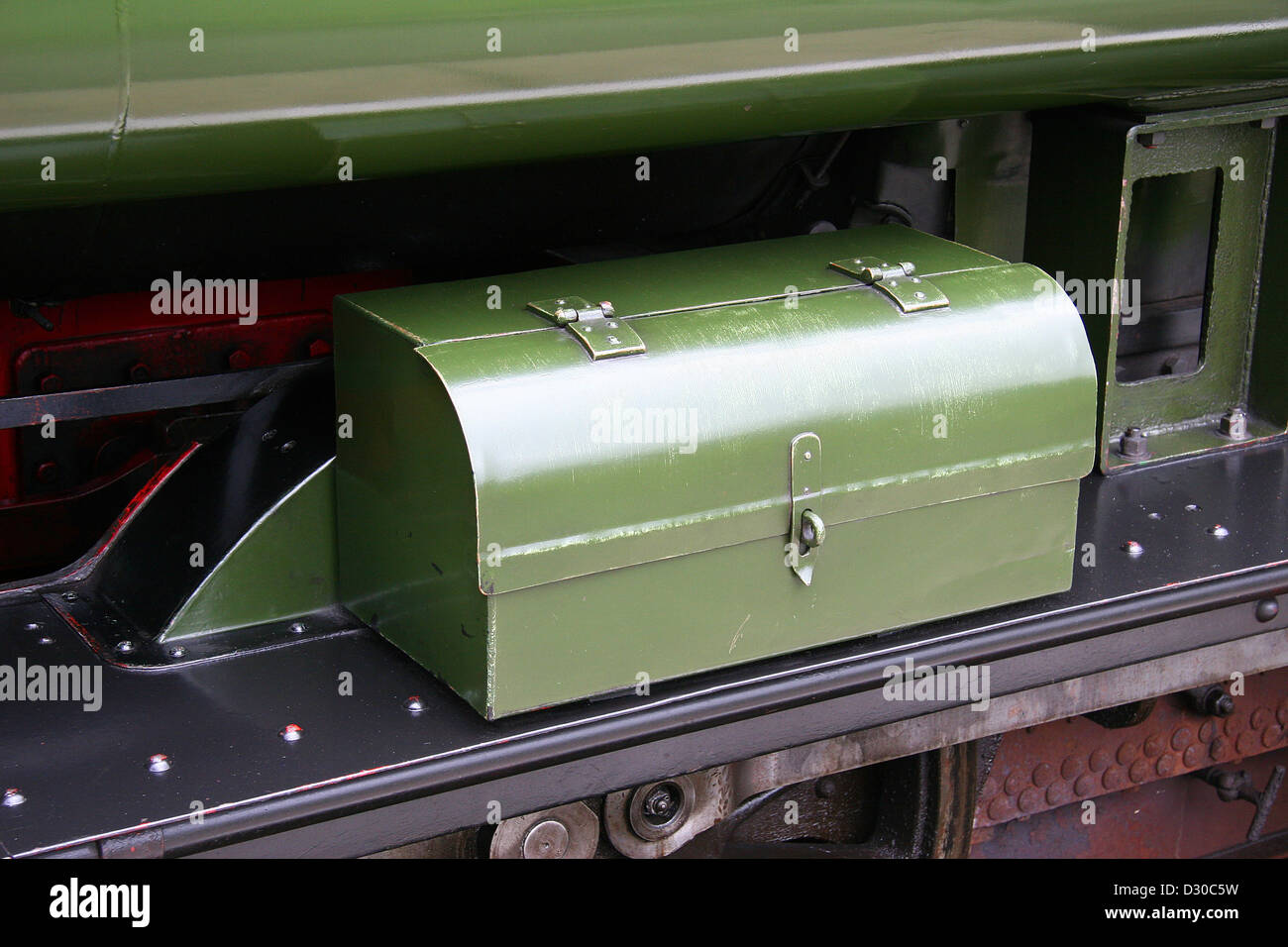 Steam engine toolbox on chassis Stock Photo - Alamy