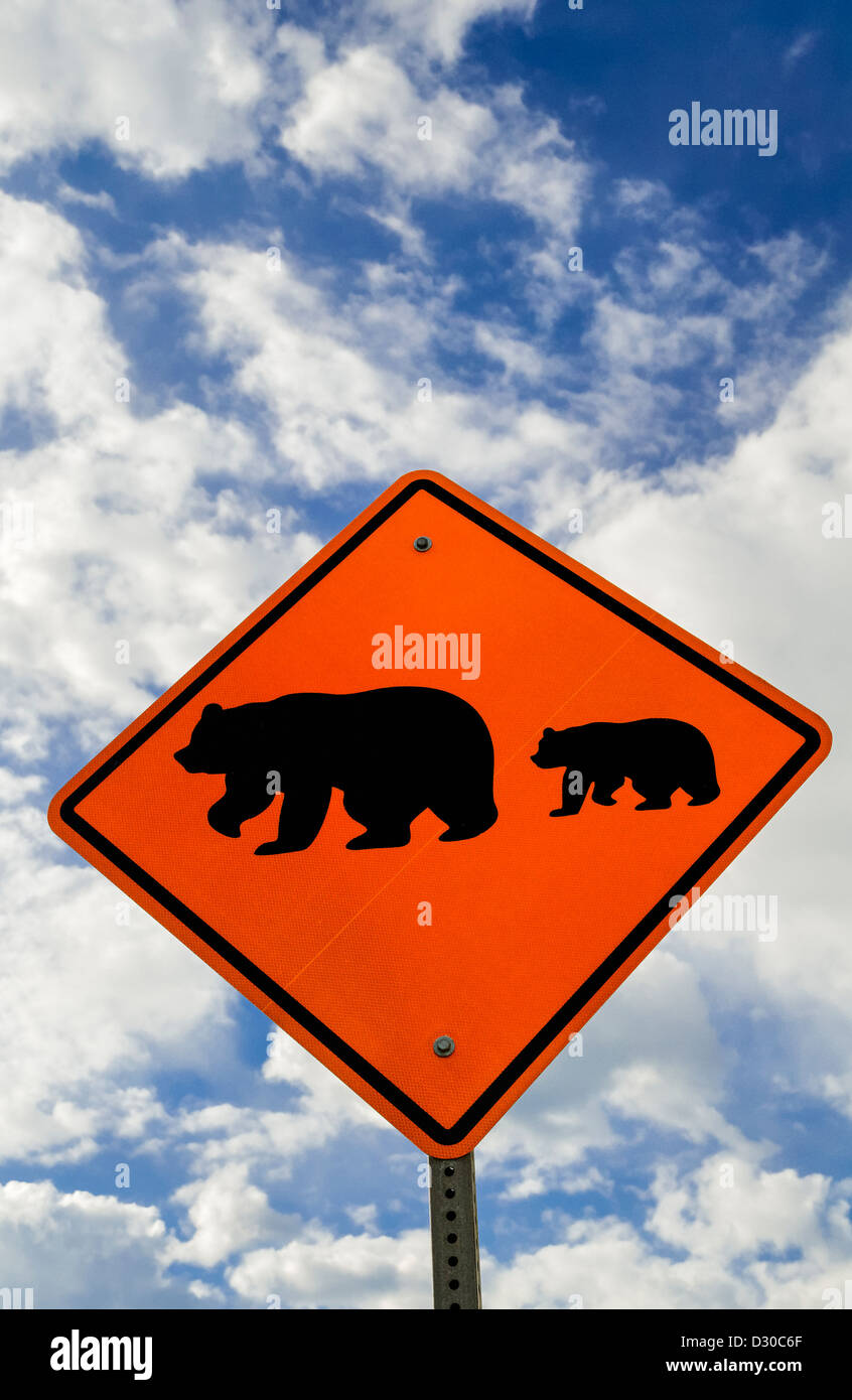 Bear warning sign, canada hi-res stock photography and images - Alamy