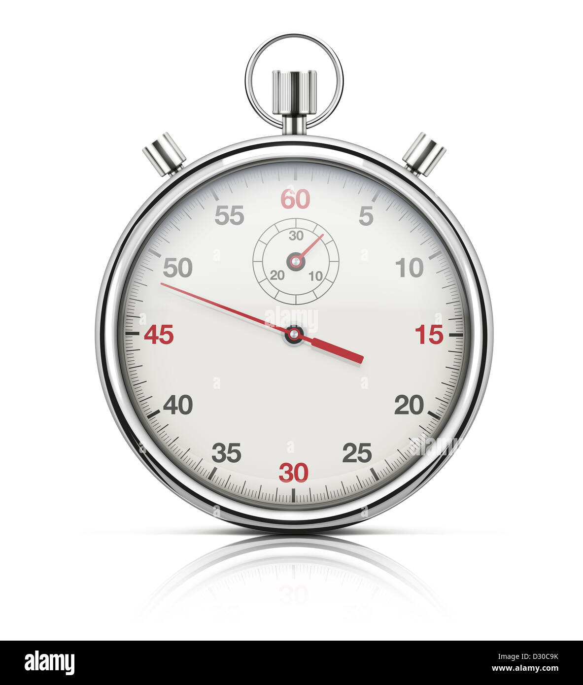 realistic stopwatch or chronometer watch isolated on white background ...