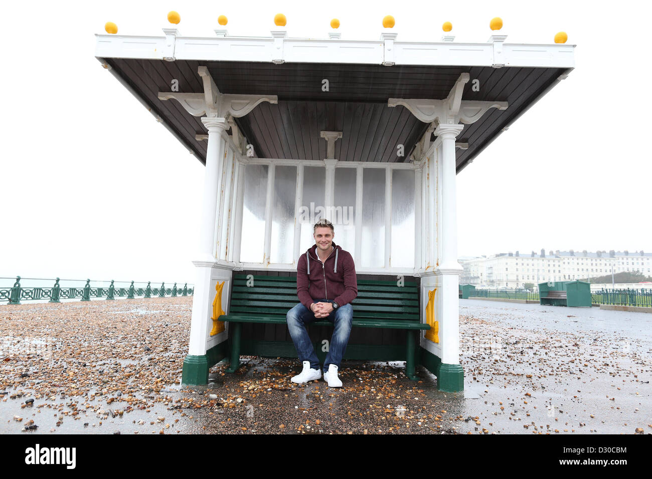England and Sussex cricketer Luke Wright on Hove seafront Stock Photo ...