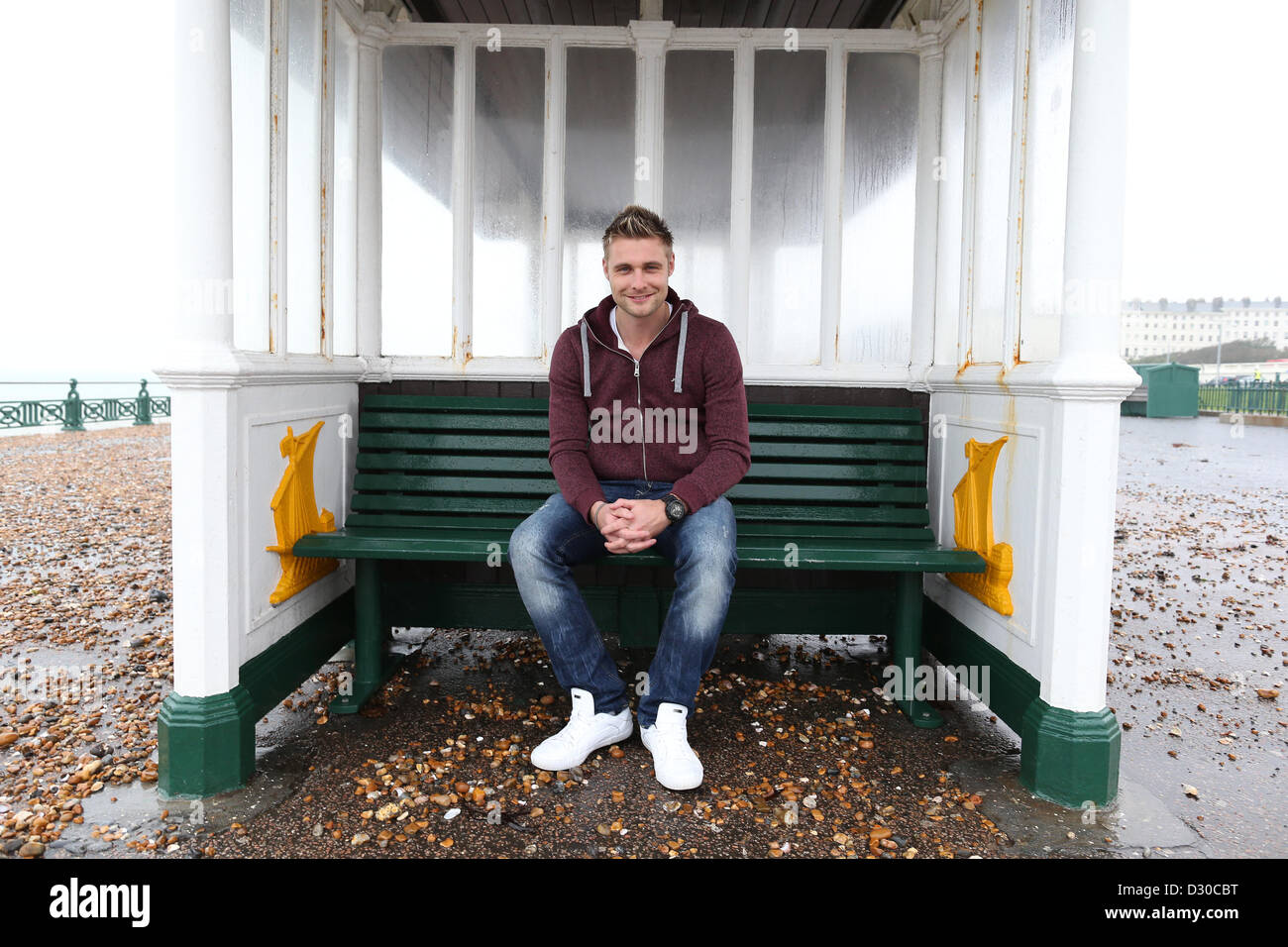 England and Sussex cricketer Luke Wright on Hove seafront Stock Photo ...