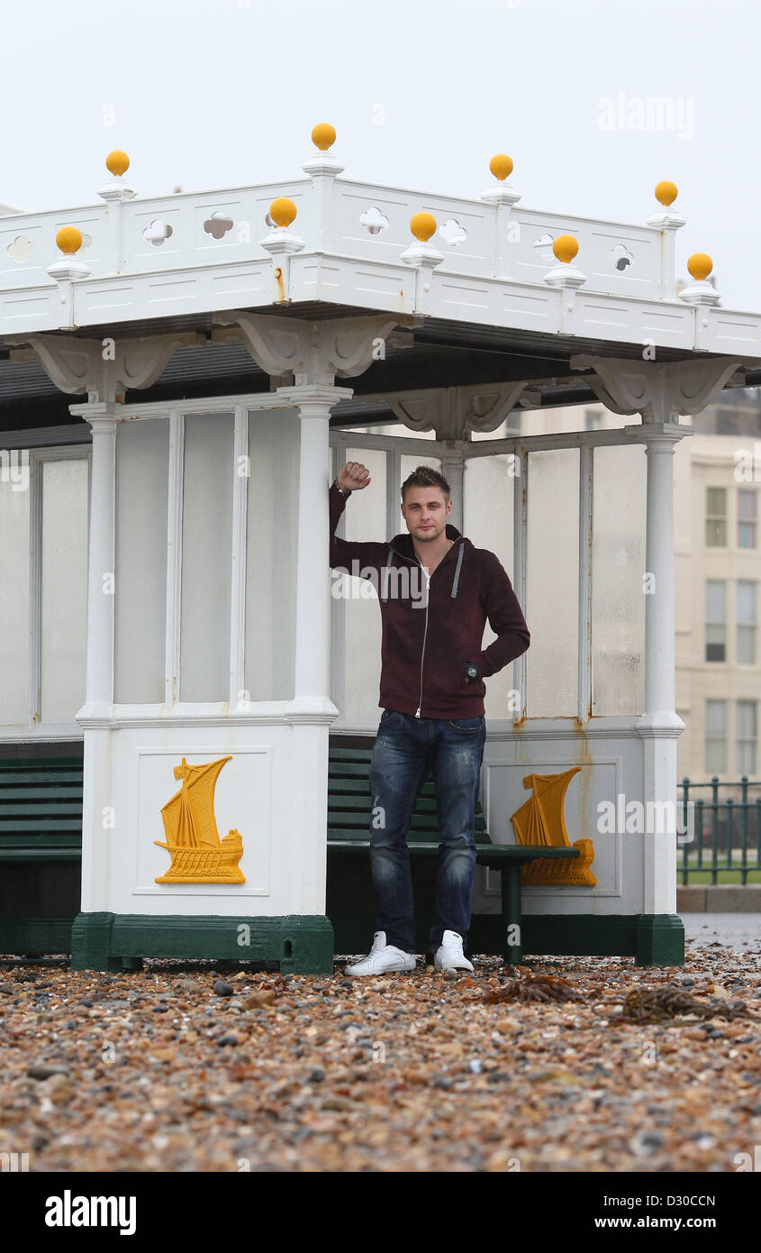 England and Sussex cricketer Luke Wright on Hove seafront Stock Photo ...