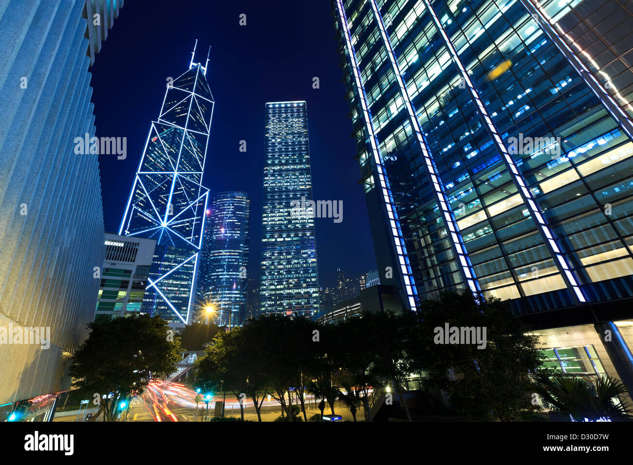 Modern buildings at night Stock Photo - Alamy