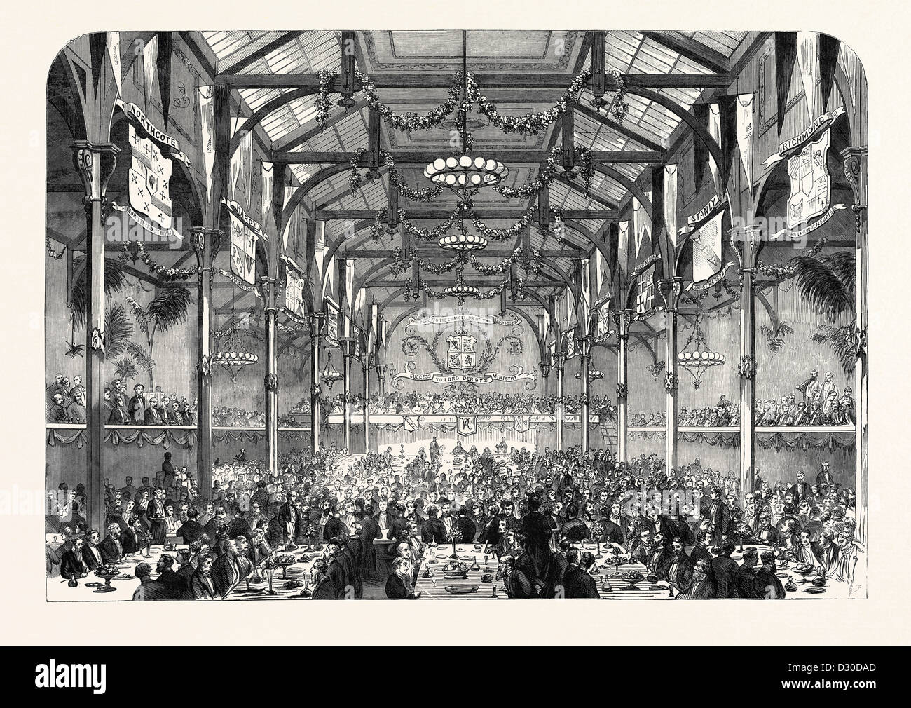 CONSERVATIVE BANQUET GIVEN TO MR. DISRAELI IN THE CORN EXCHANGE ...