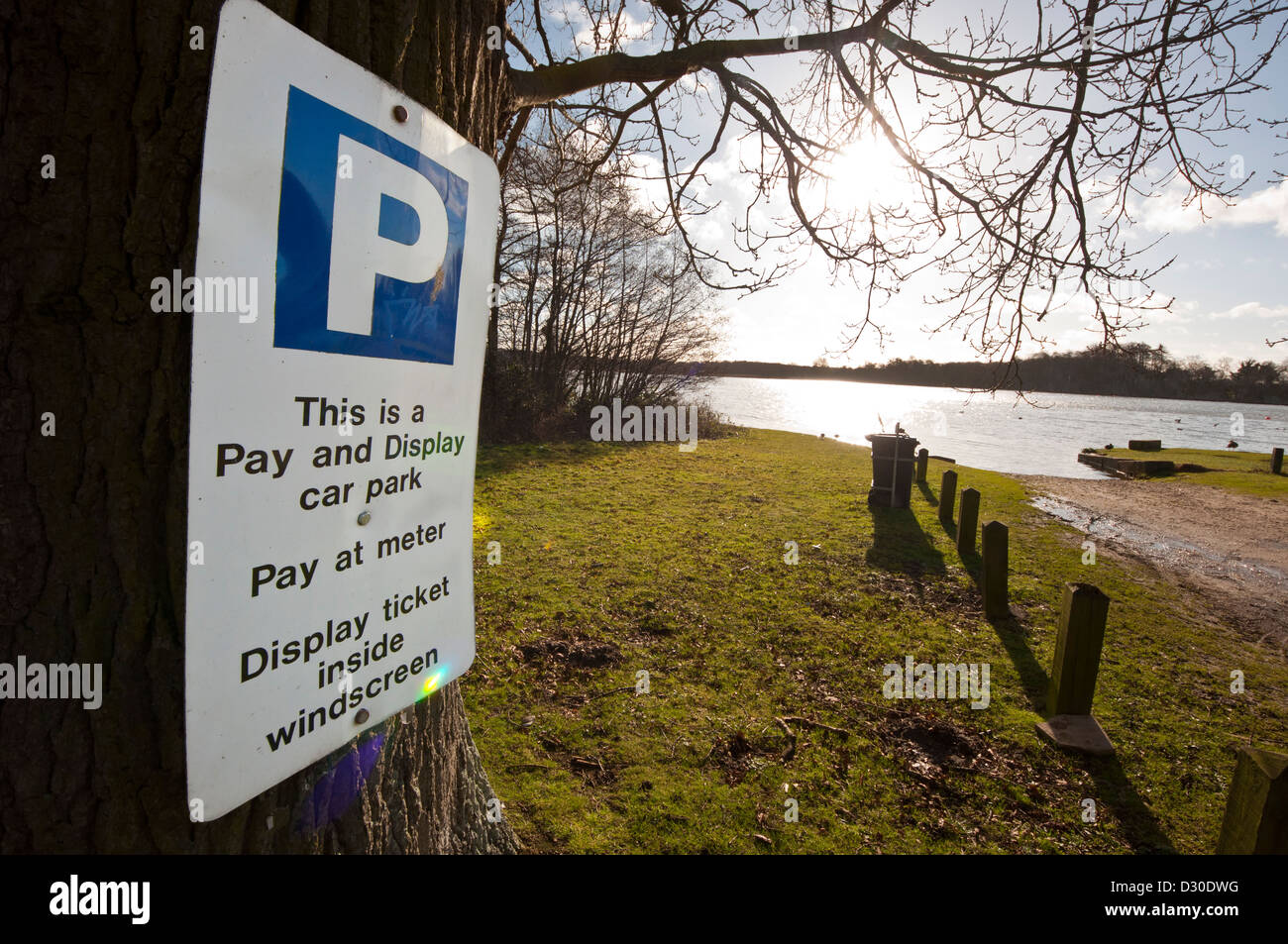 Pay and display car park sign Stock Photo - Alamy
