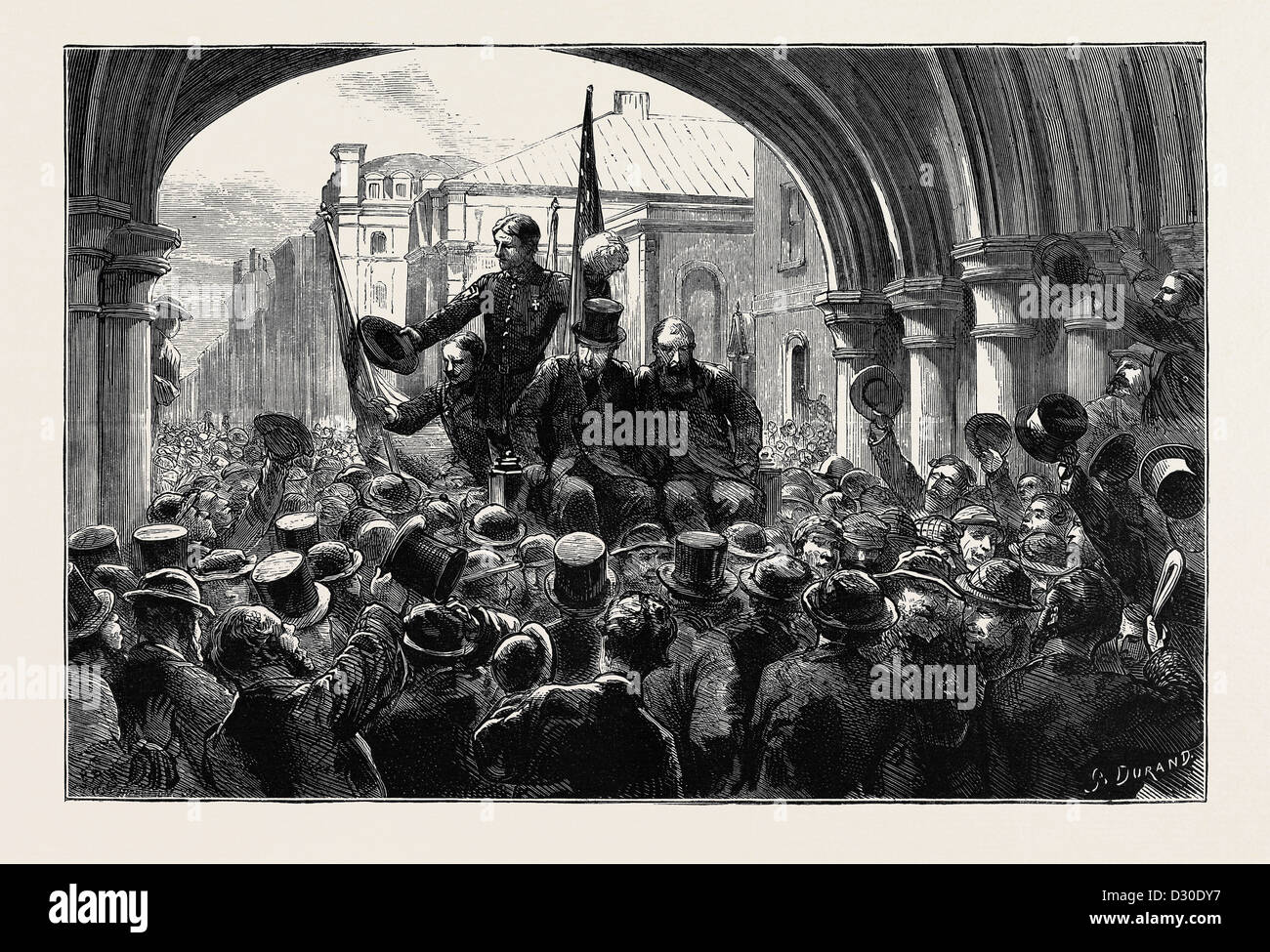 ARRIVAL OF COLOUR-SERGEANT BATES AT THE GUILDHALL Stock Photo - Alamy
