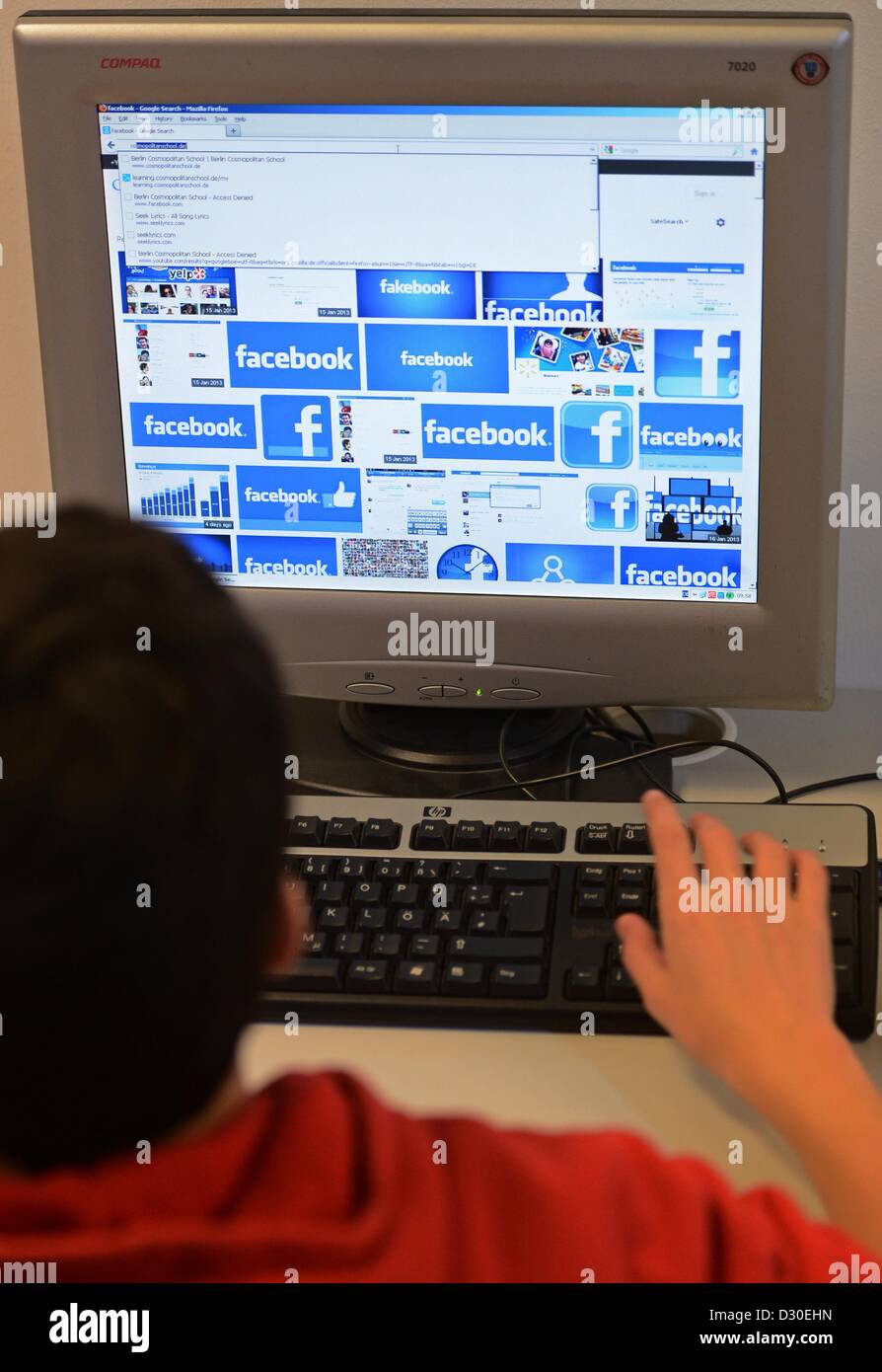 (ILLUSTRATION) An illustration shows a youth sitting behind a computer ...