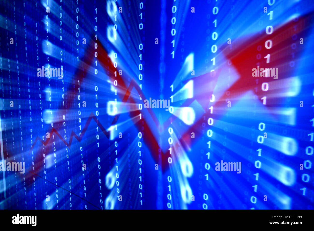 red graph in abstract data space Stock Photo - Alamy