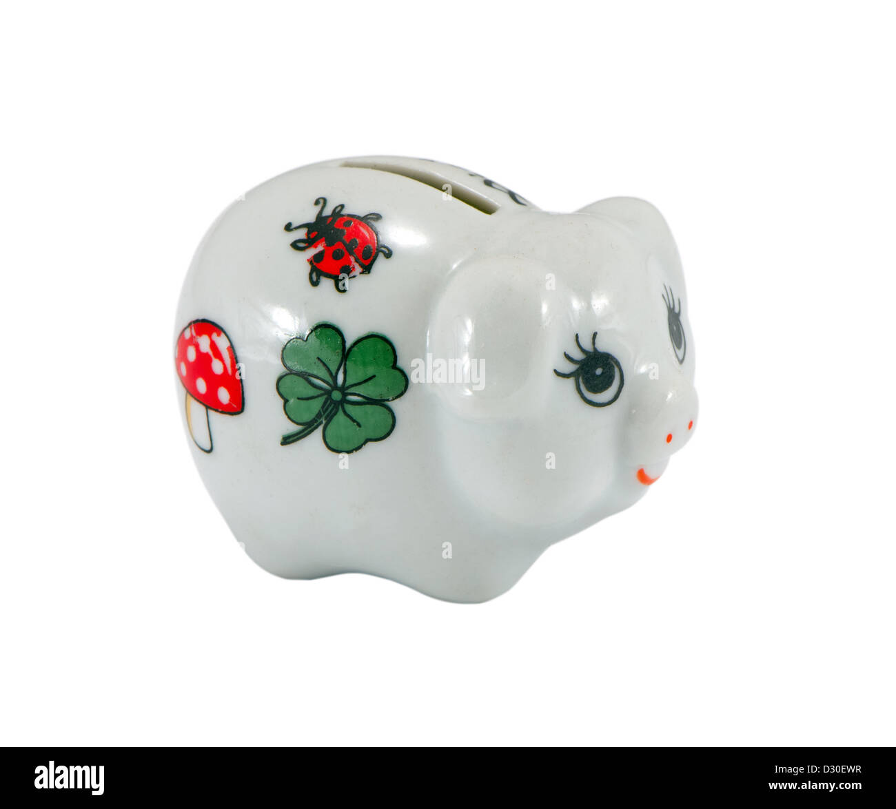 small white decorative piggy bank piggybank isolated on white ...