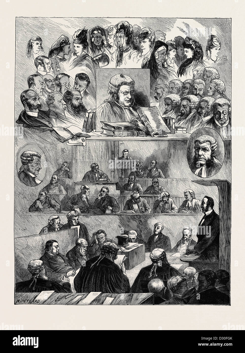 THE TICHBORNE CASE: SKETCHES OF HEADS IN COURT, AUSTRALIA Stock Photo ...