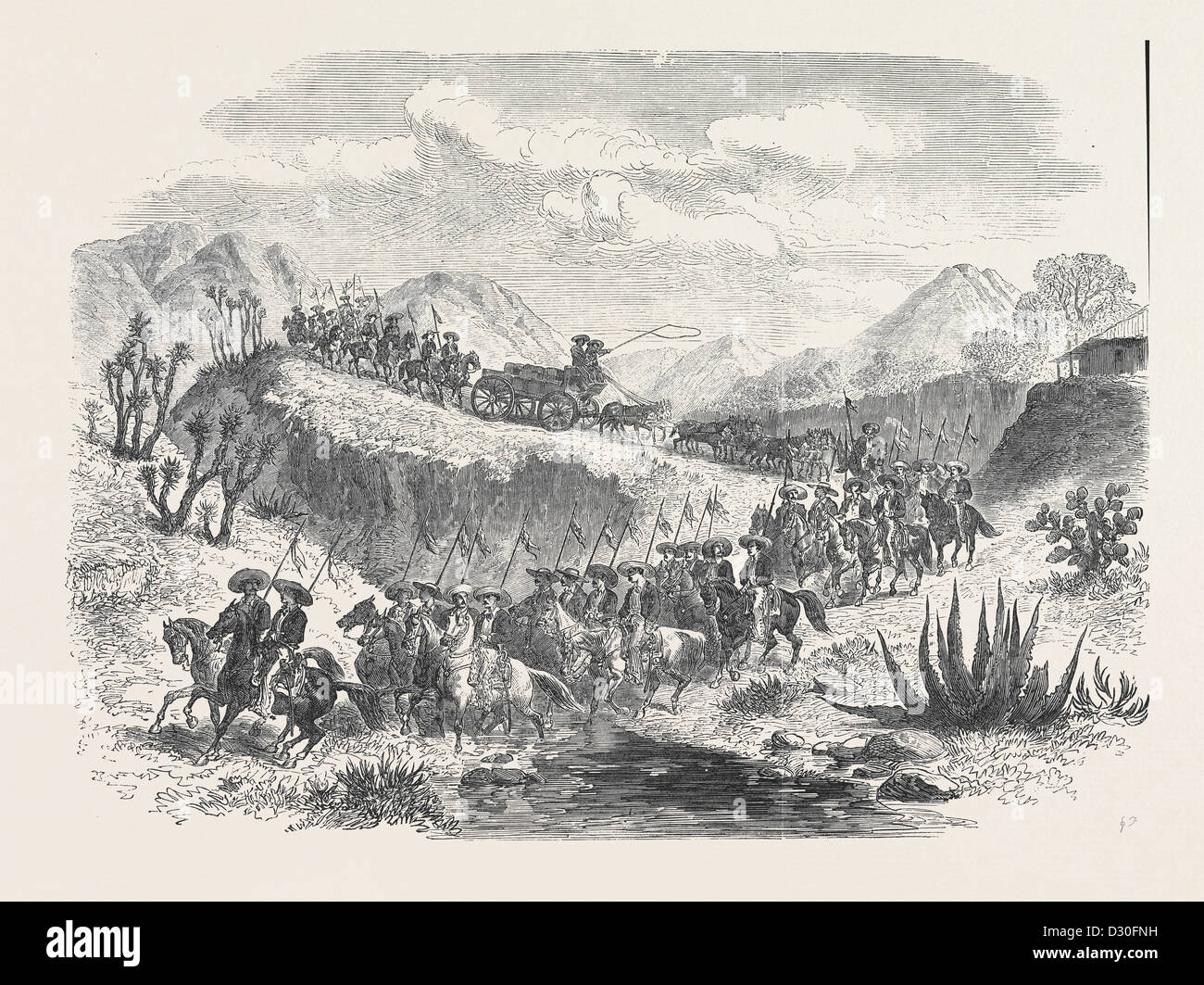 CONVEYING SILVER FROM THE MINES TO MEXICO 1868 Stock Photo - Alamy