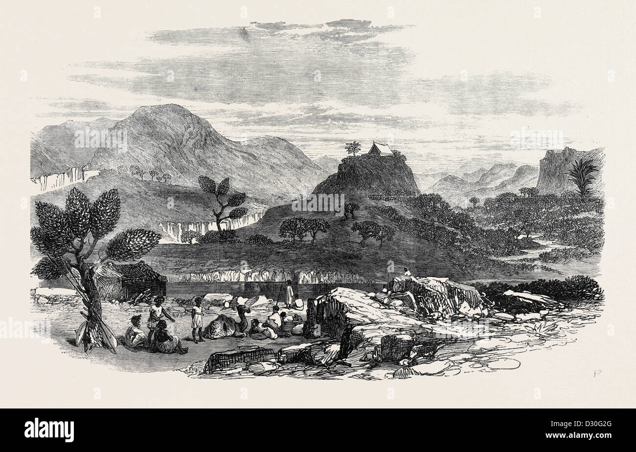 THE ABYSSINIAN EXPEDITION: THE HOT SPRINGS OF AILET 1868 Stock Photo ...