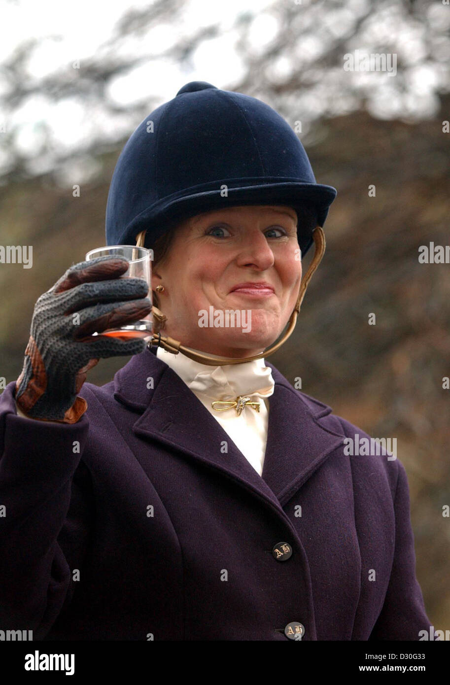 Cheers...A boxing day toast from a huntswoman before the Albrighton ...