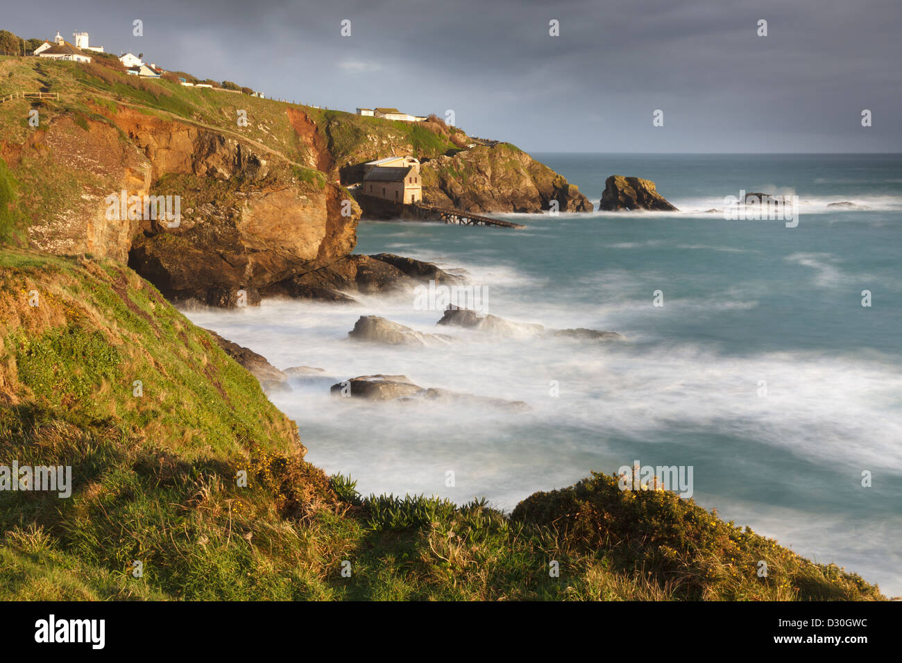 Lizard lighthouse and old lifeboat station captured from Lizard Point ...