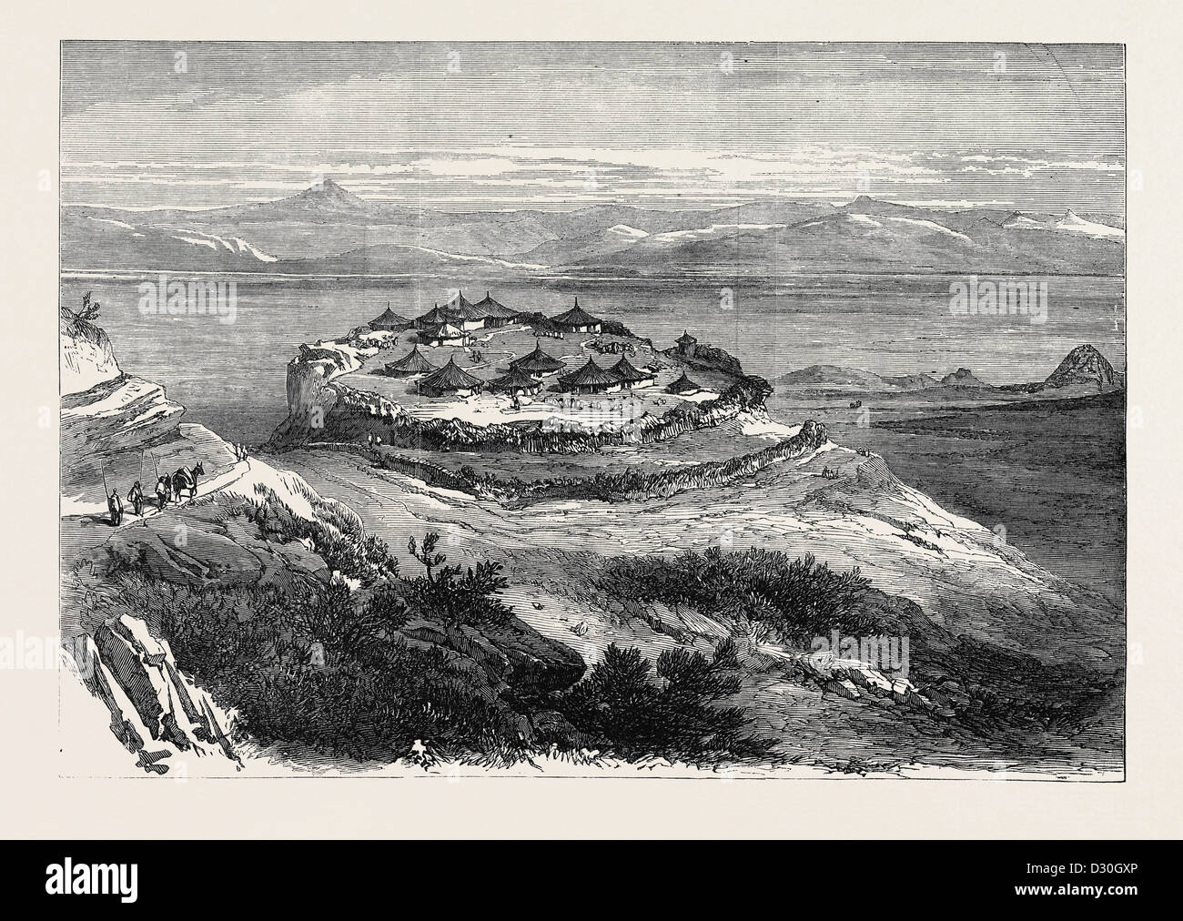 THE WAR IN ABYSSINIA: VILLAGE ON THE PASS BETWEEN ASHANGI AND LAT 1868 ...