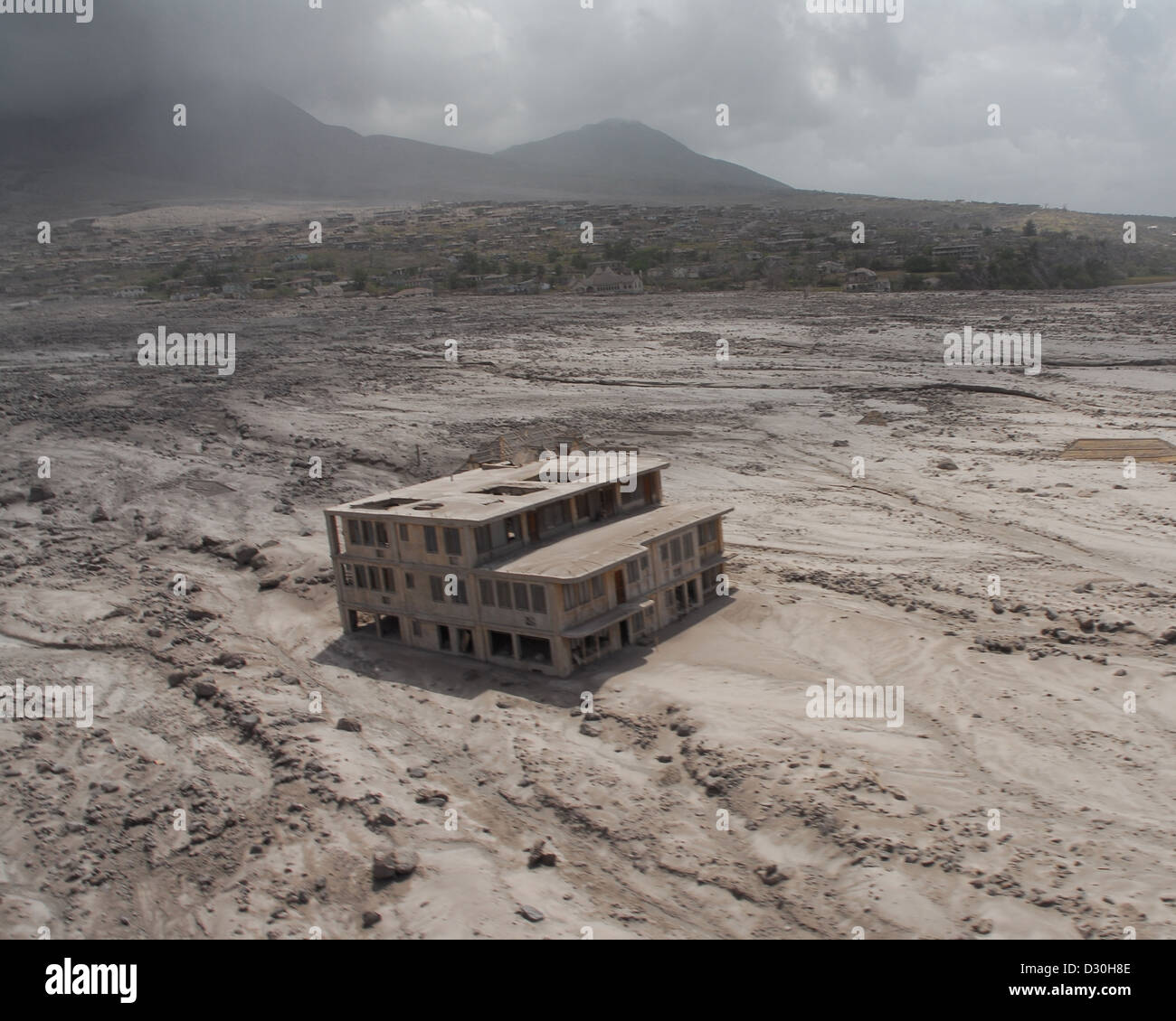 Aftermath of volcano on Montserrat Island in the Caribbean Stock Photo ...