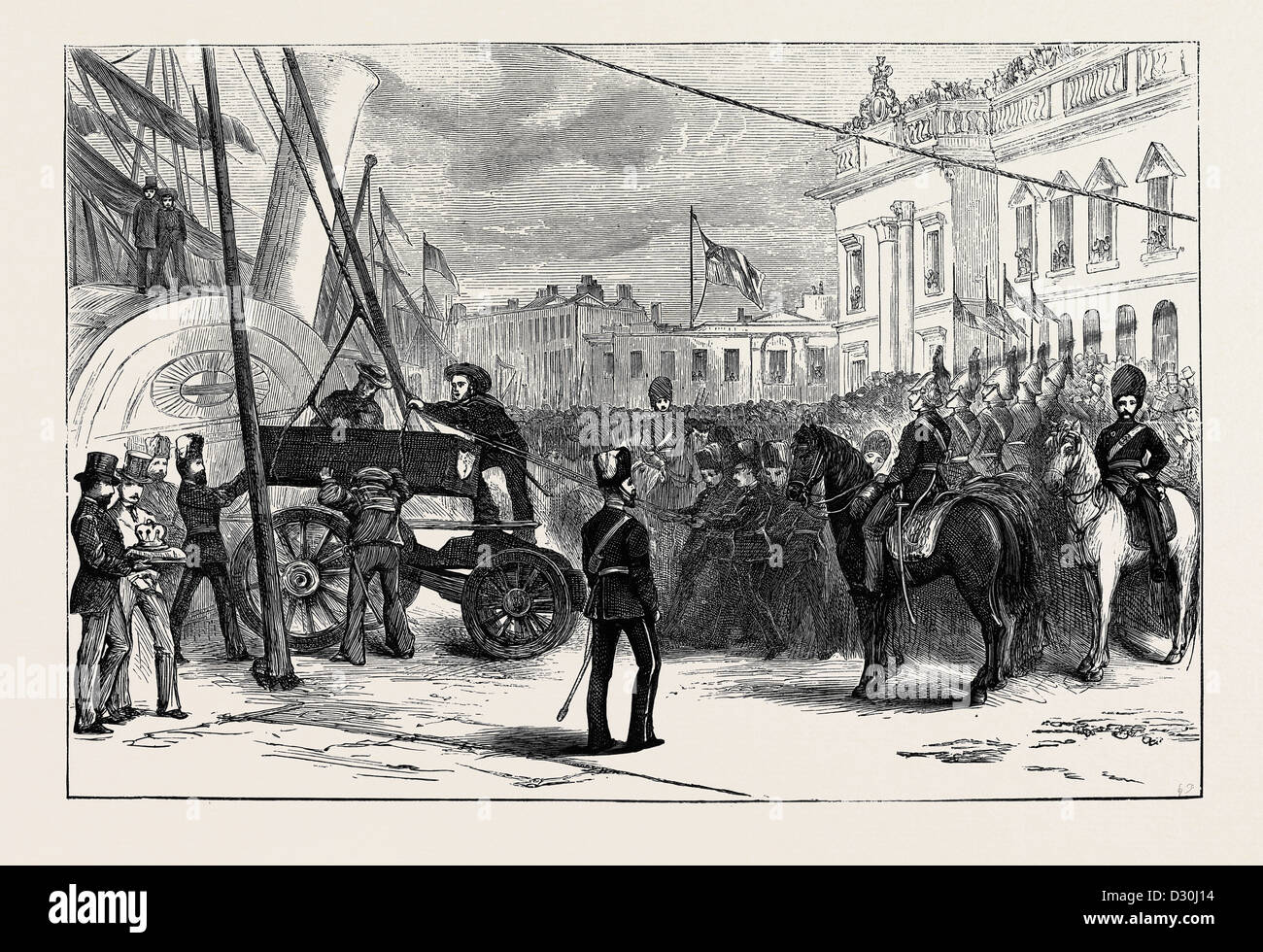 THE FUNERAL OF LORD MAYO: THE LANDING FROM THE "ENCHANTRESS Stock Photo ...