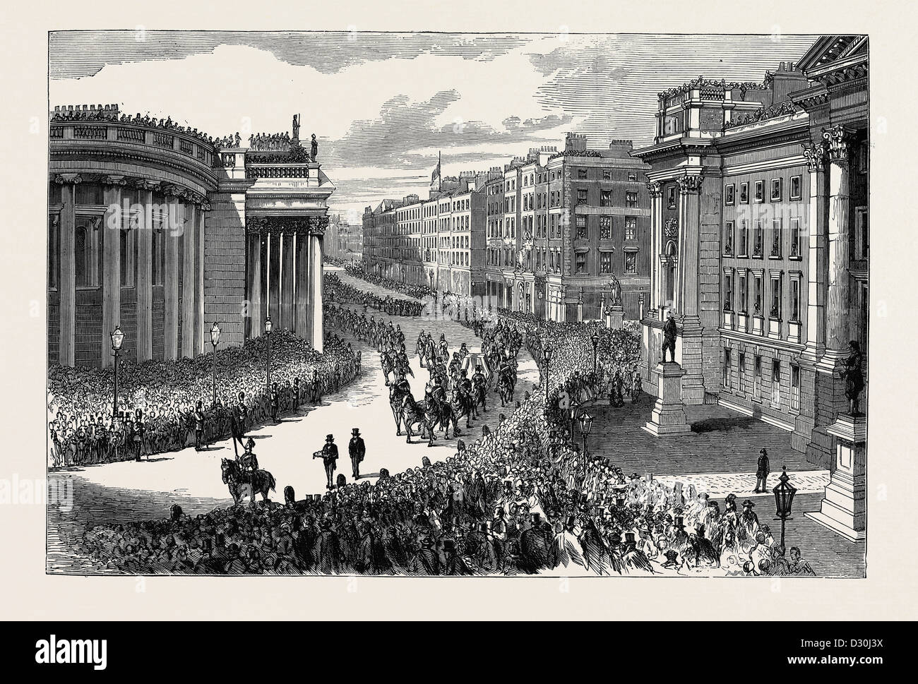 LORD MAYO'S FUNERAL: A SKETCH NEAR THE BANK OF IRELAND Stock Photo - Alamy