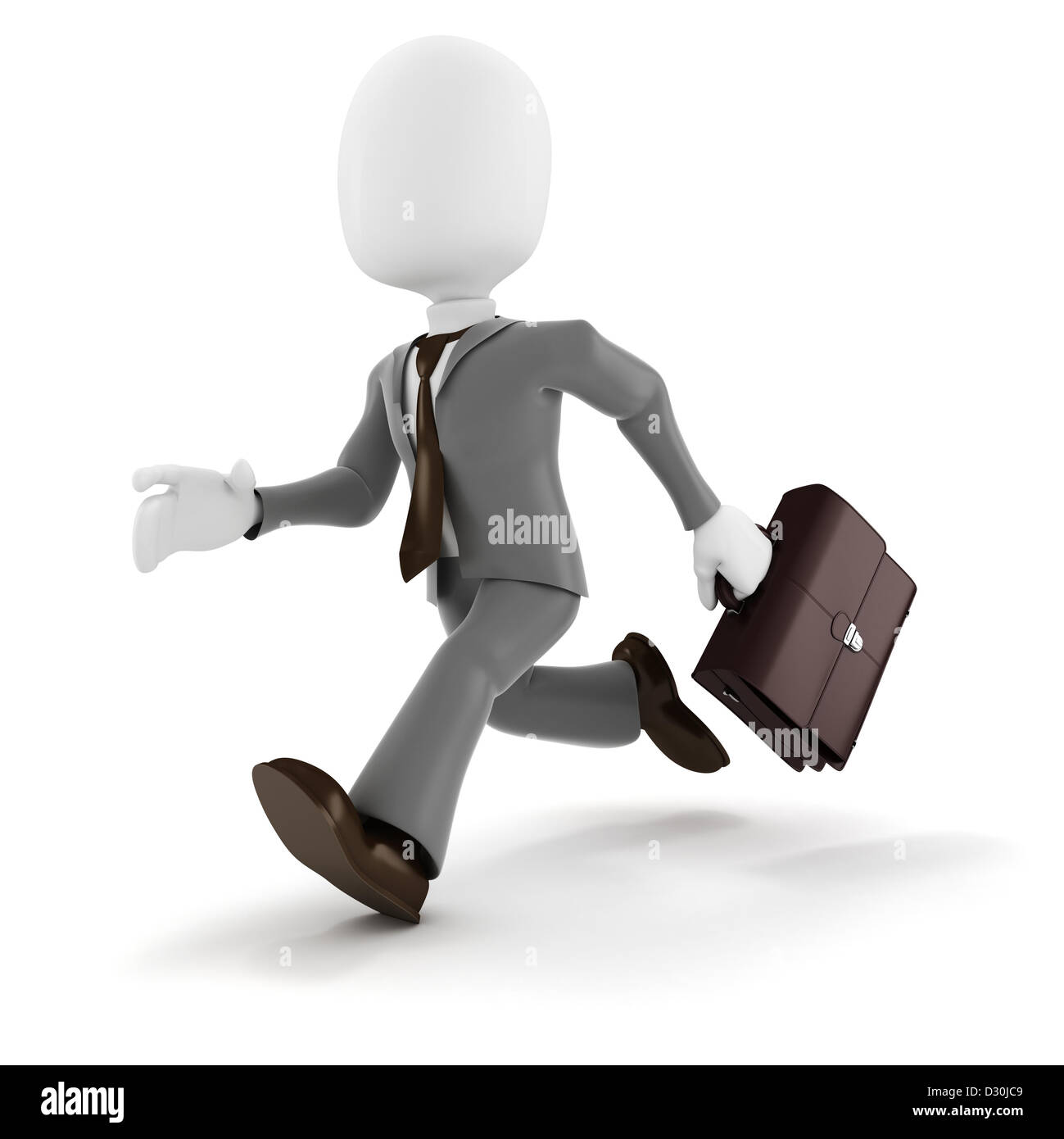 3d man businessman running on white background Stock Photo - Alamy