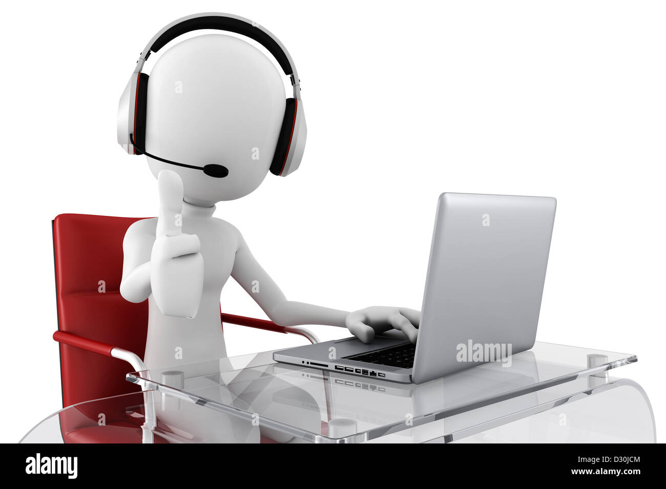 3d man call center ready to help Stock Photo - Alamy
