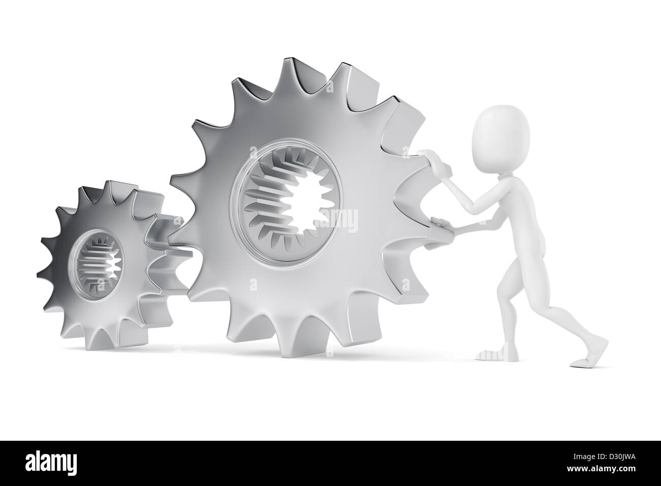3d man pushing gear hi-res stock photography and images - Alamy