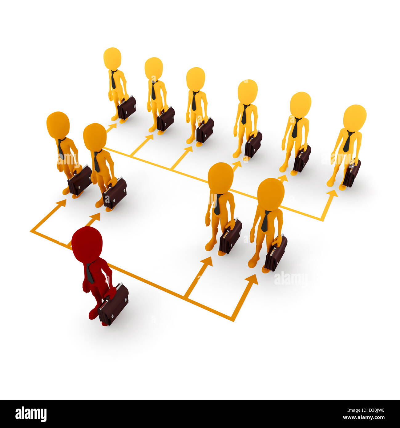 3d man business network Stock Photo - Alamy