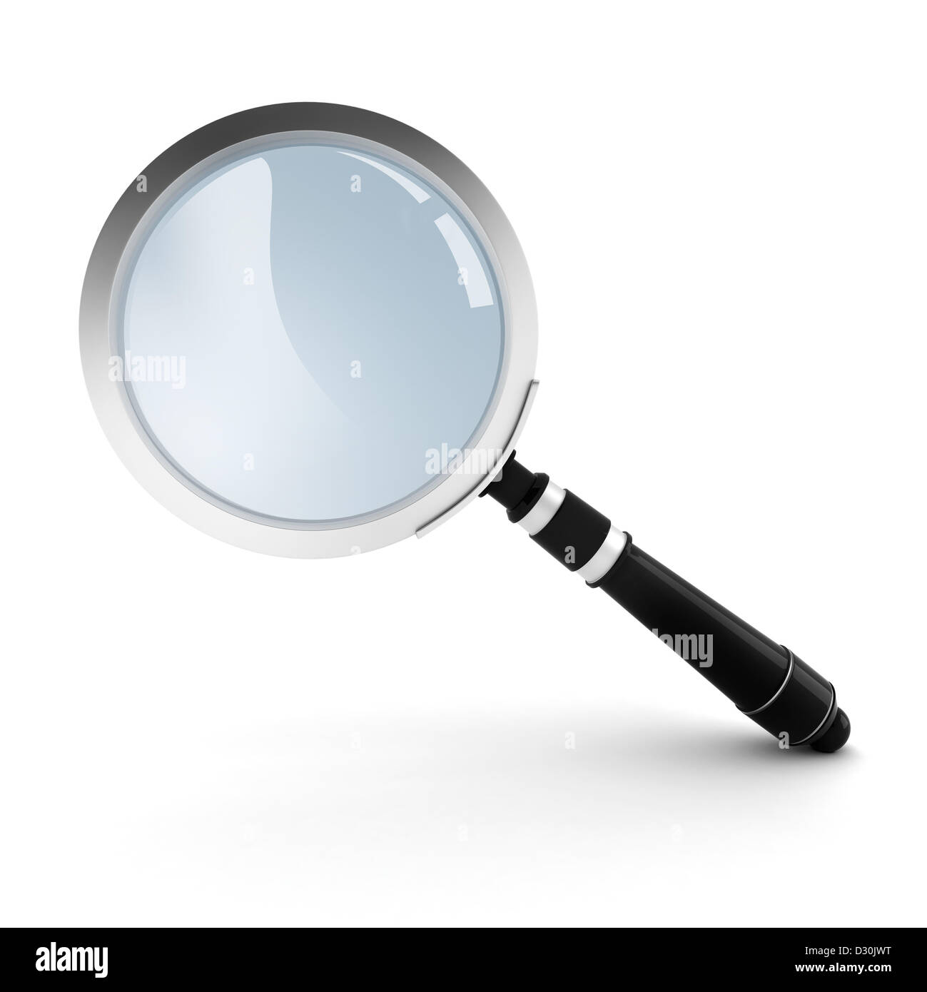3d magnifying glass on white background Stock Photo - Alamy