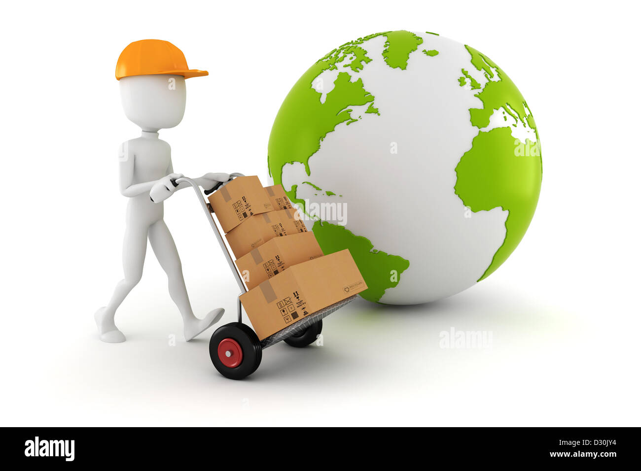 Industrial worker loading boxes Cut Out Stock Images & Pictures - Alamy