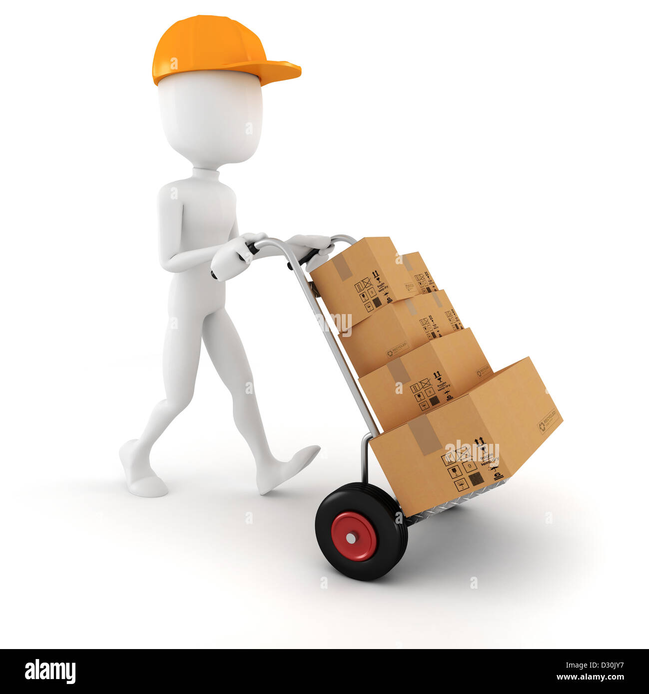 3d man delivering some boxes Stock Photo - Alamy