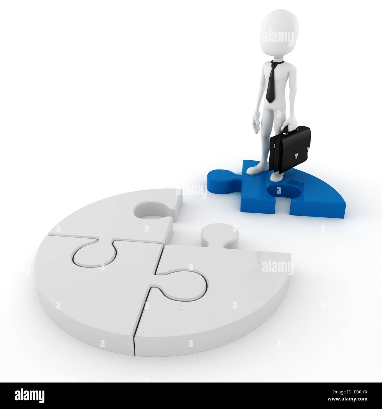 3d man and puzzle wheel Stock Photo - Alamy