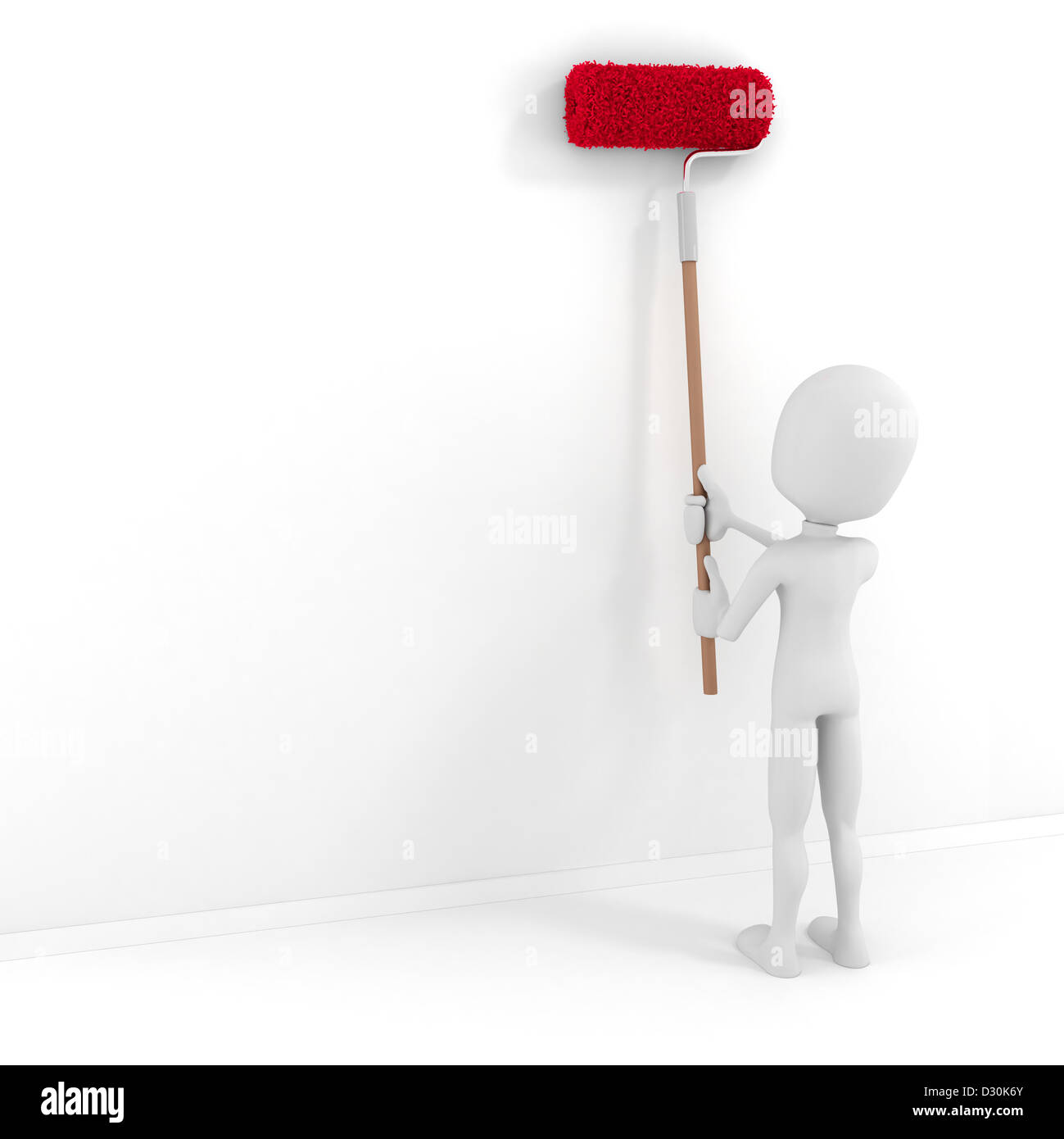 3d man painting a wall Stock Photo - Alamy