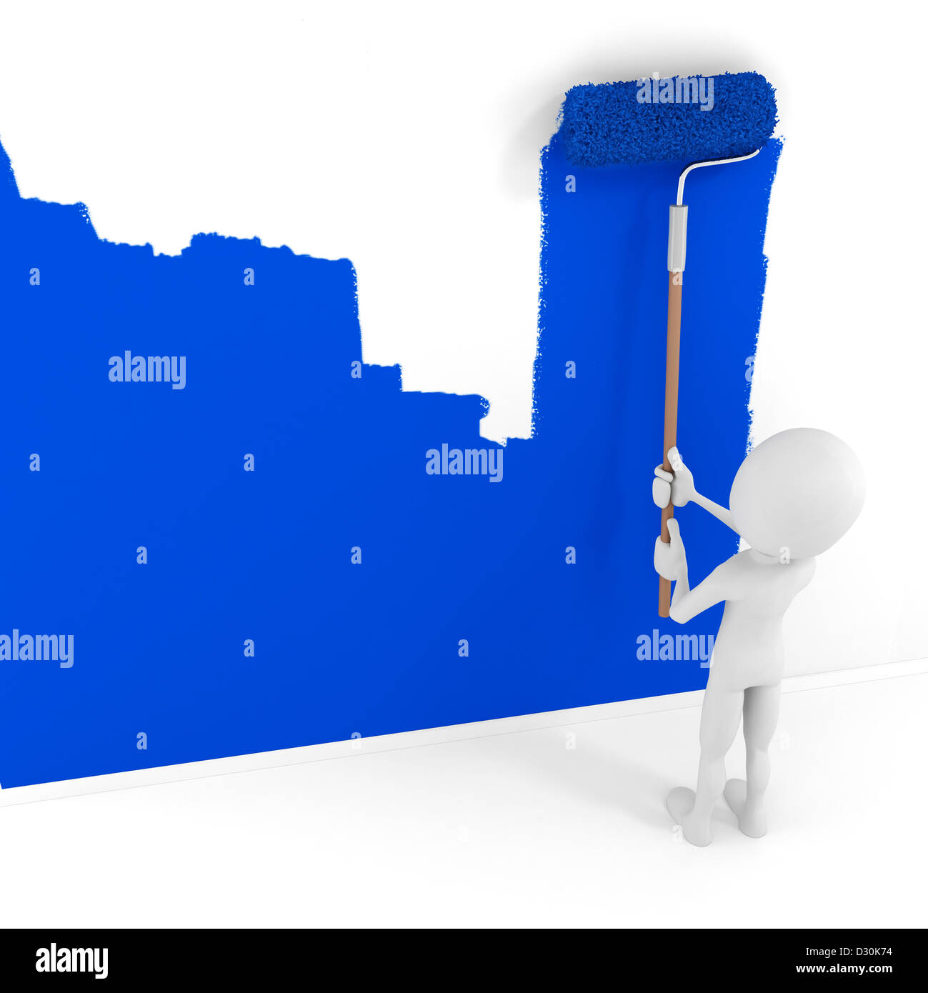 3d man painting a wall Stock Photo - Alamy
