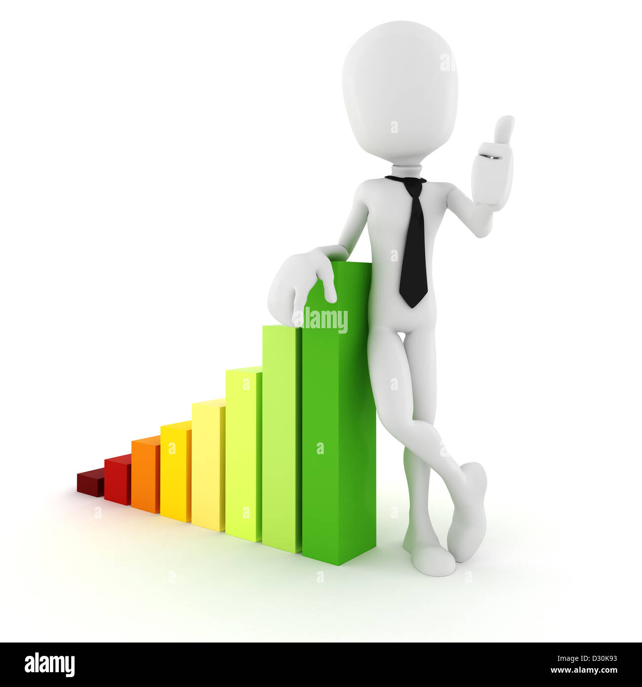 3d man businessman standing near a trend graph Stock Photo - Alamy