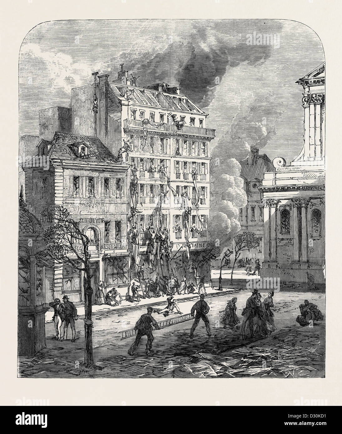 EXPLOSION IN THE PLACE DE LA SORBONNE PARIS FRANCE 1869 Stock Photo - Alamy