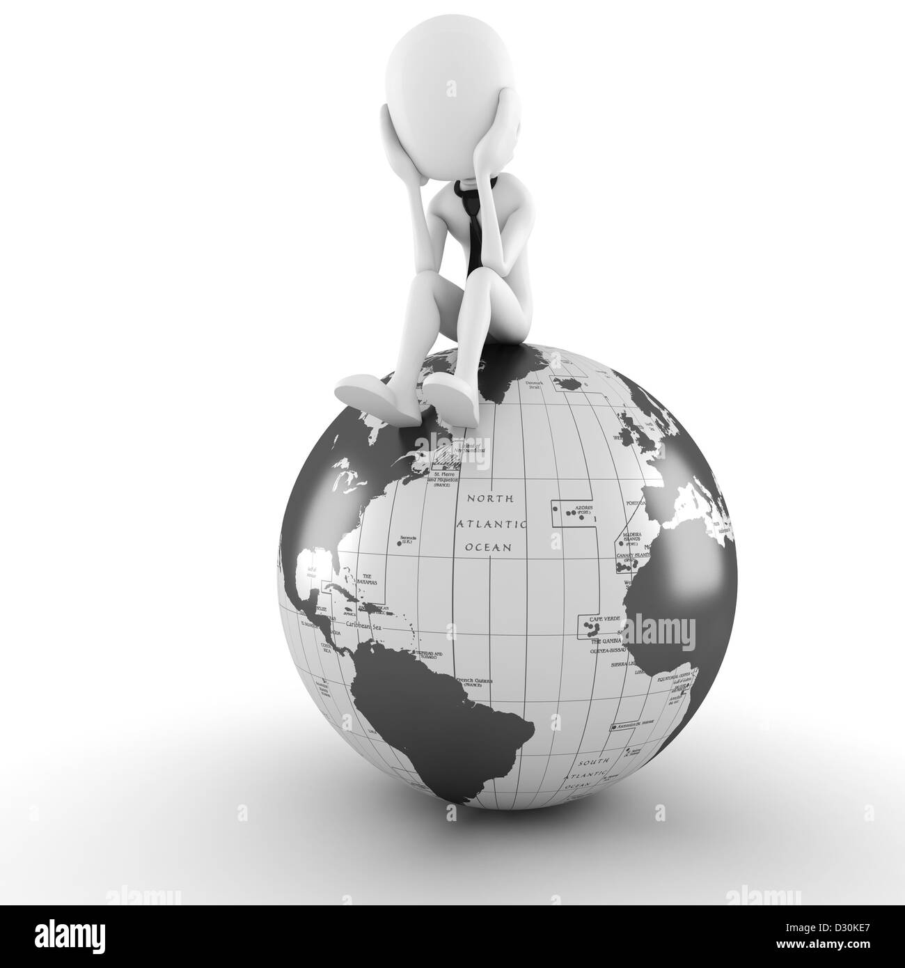 Man idea thinking on Black and White Stock Photos & Images - Alamy