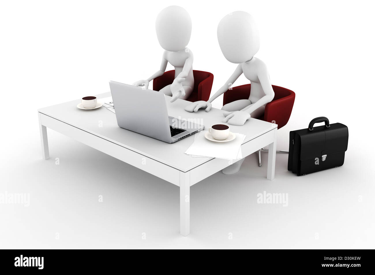 3d man two business men team work Stock Photo - Alamy