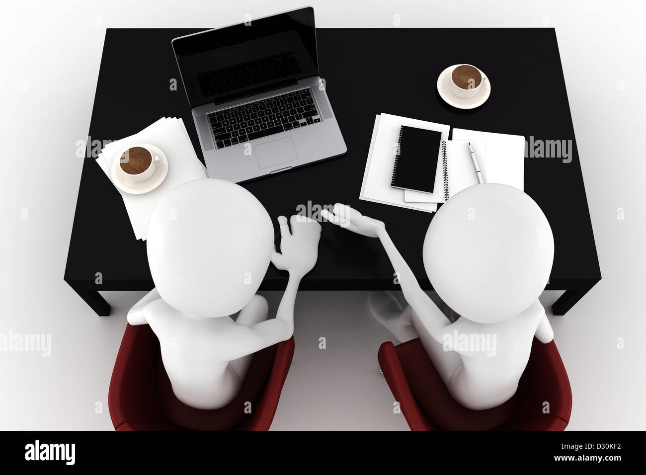 3d man two business men team work Stock Photo - Alamy