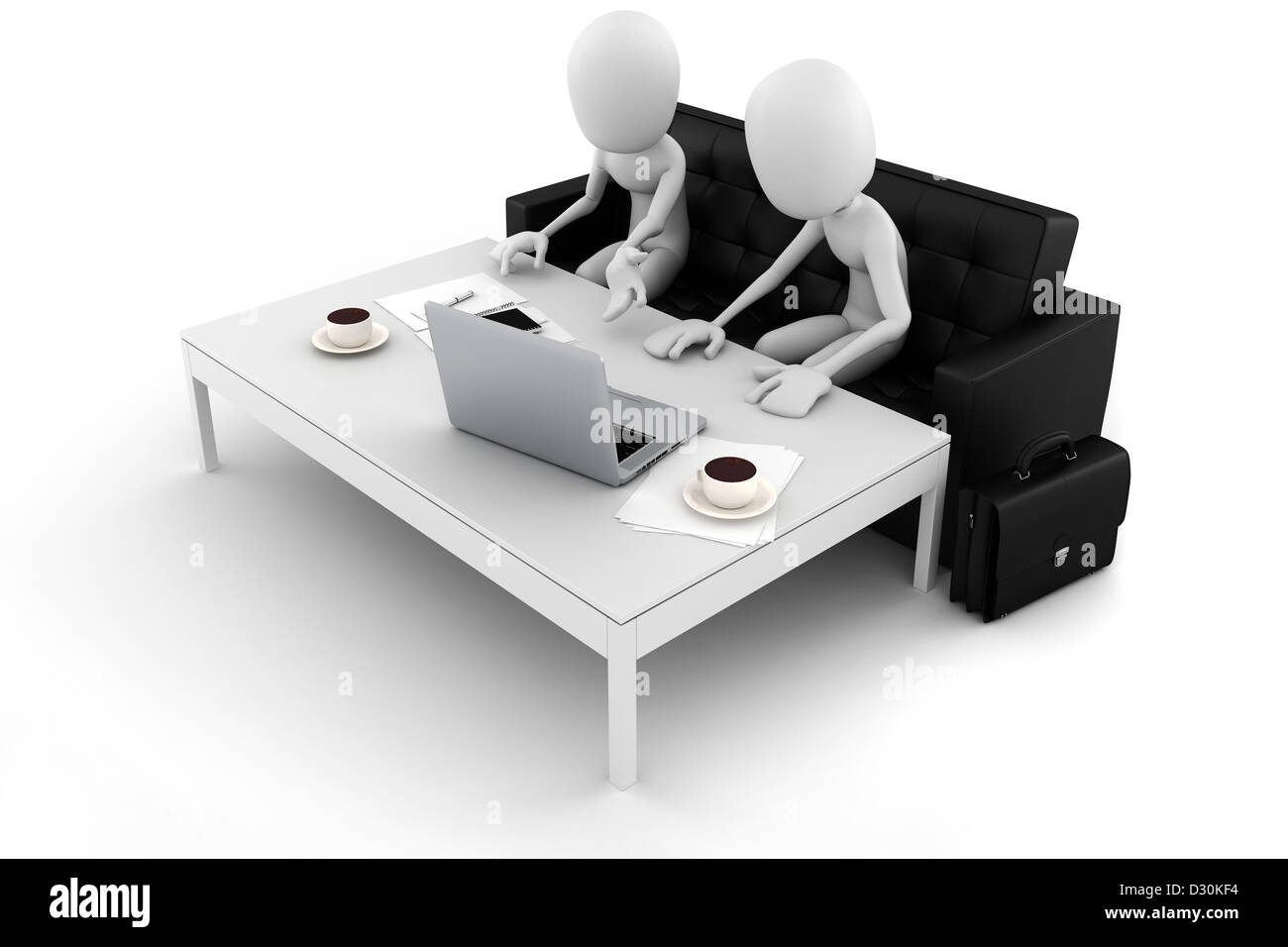 3d man two business men team work Stock Photo - Alamy