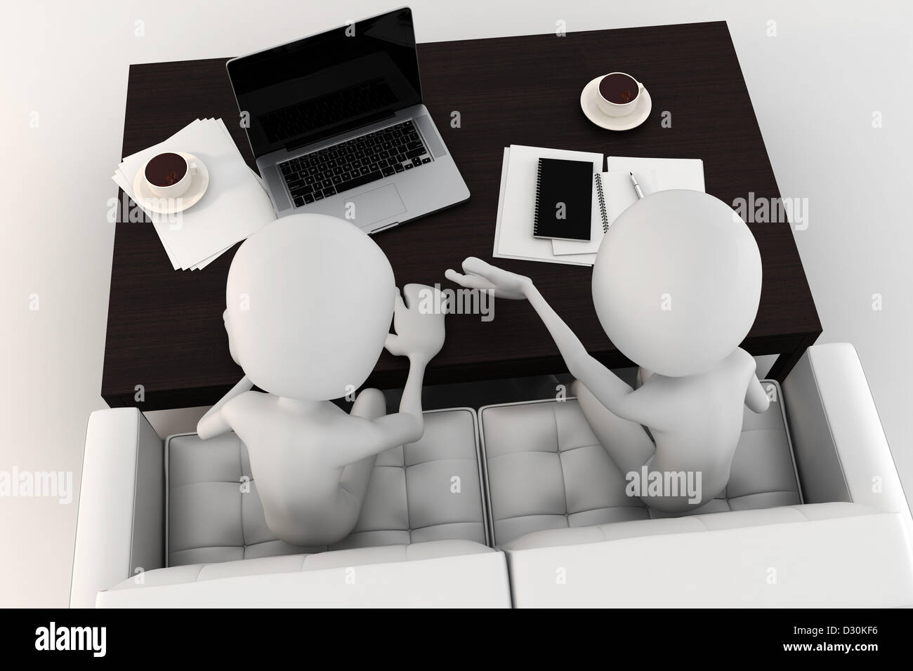 3d man two business men team work Stock Photo - Alamy