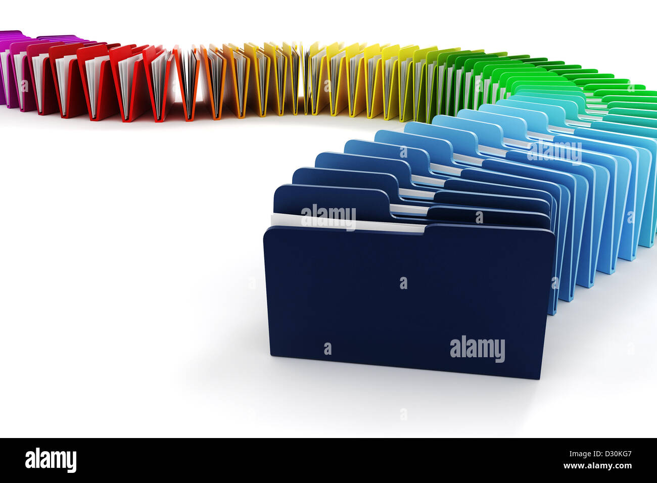 3d colorful folders on white background Stock Photo - Alamy