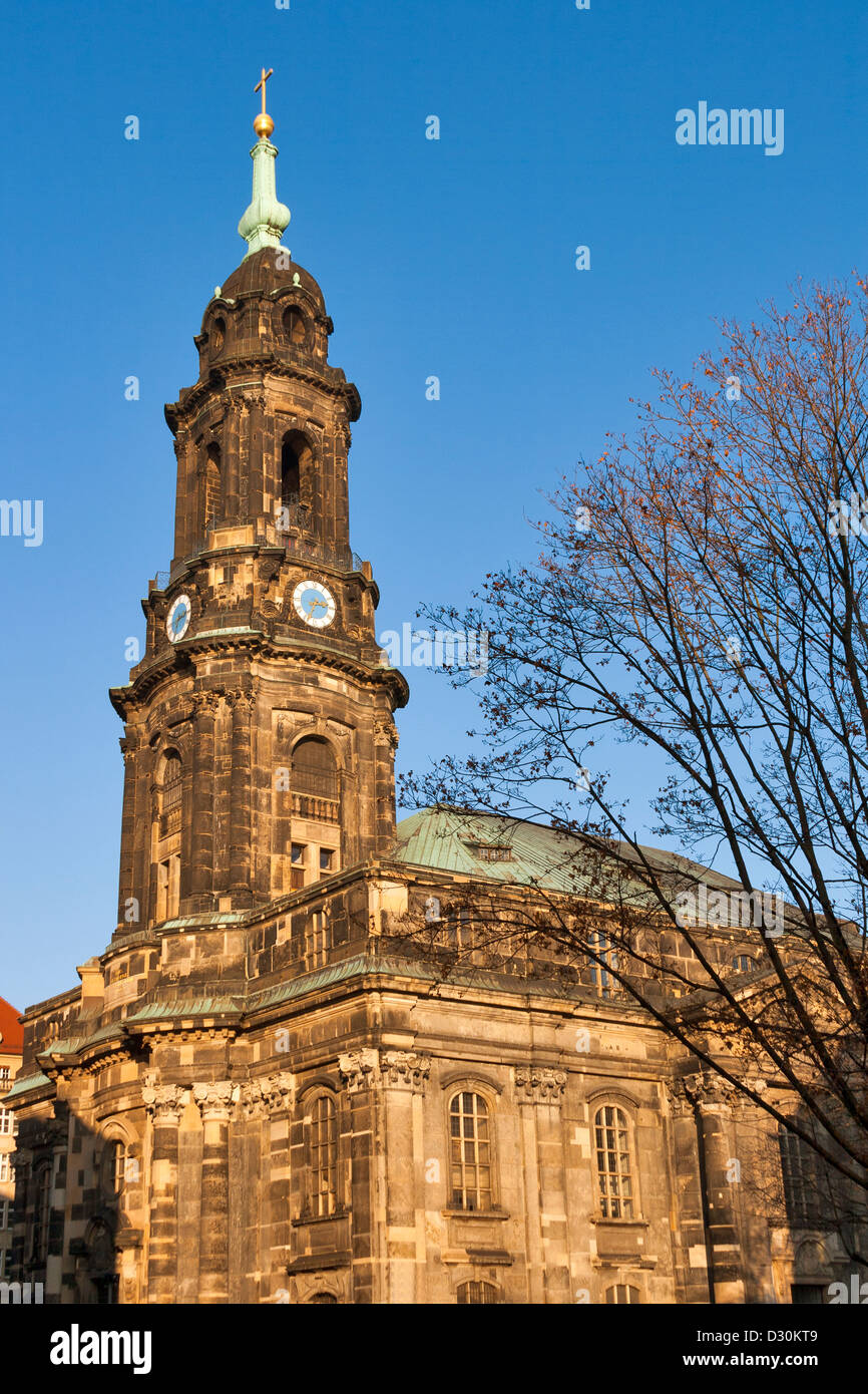 Church of the Holy Cross (Kreuzkirche) in Dresden, the Evangelical ...
