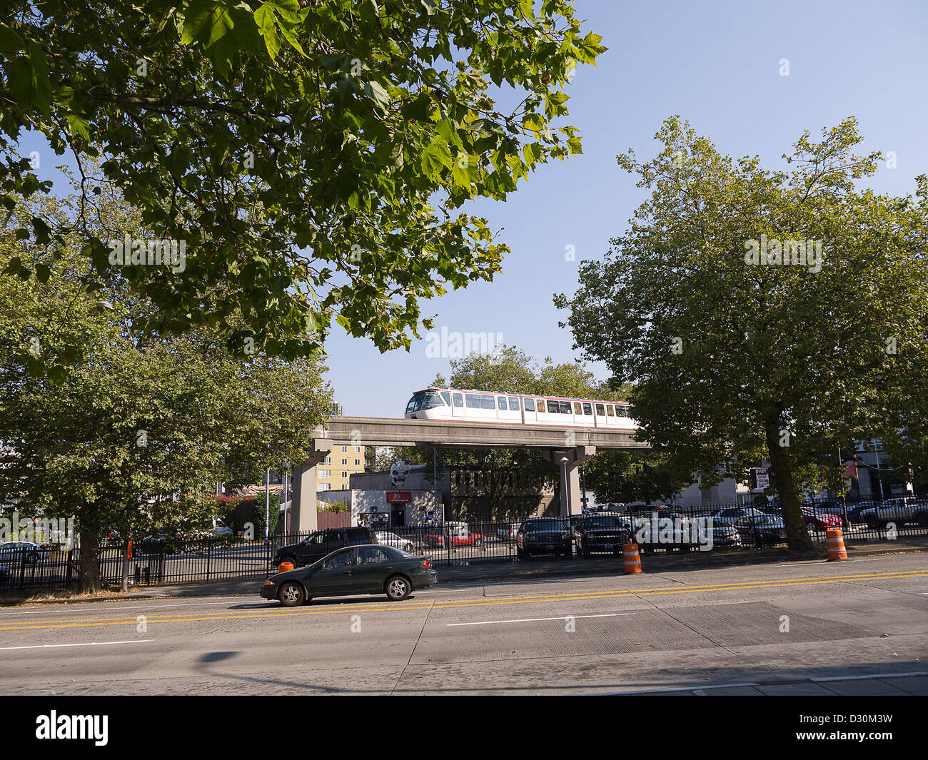 The futuristic Monorail system in Seattle Washington State USA Stock ...