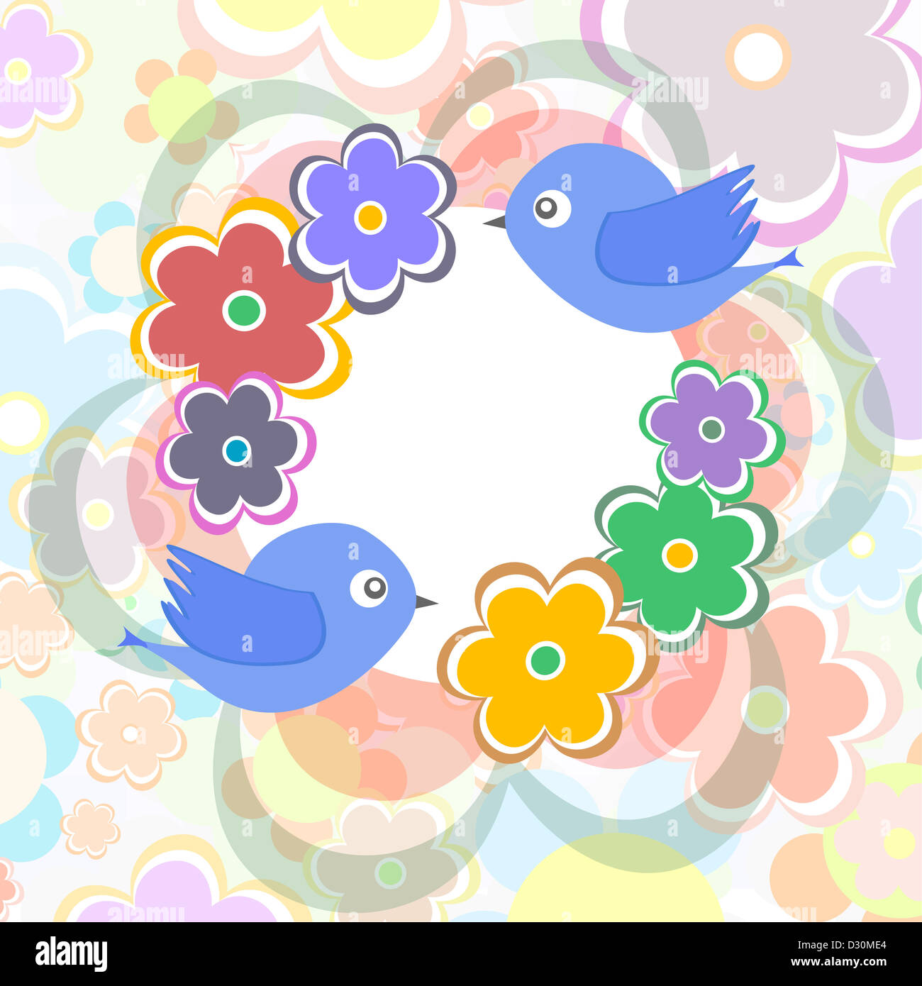 Floral frame with bird and flower dahlia. Element for design Stock ...
