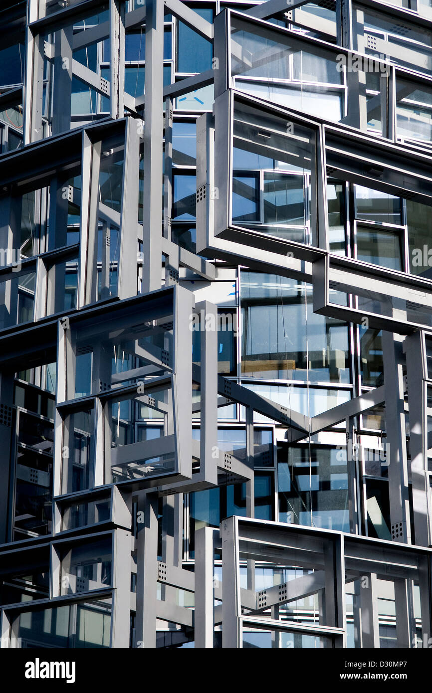 A wonderfully complex window facade on a New York City skyscraper Stock ...