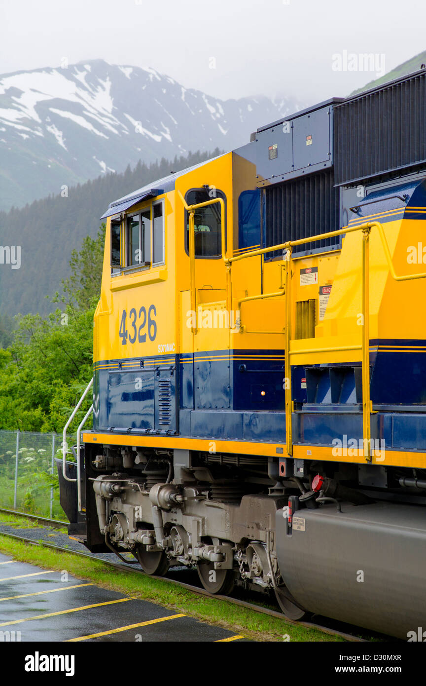 Alaska Railroad locomotive, Seward, Alaska, USA Stock Photo - Alamy