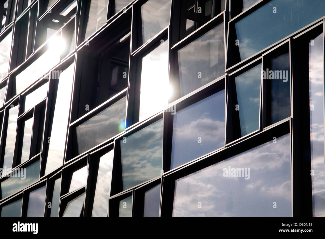 A wonderfully complex window facade on a New York City skyscraper Stock ...