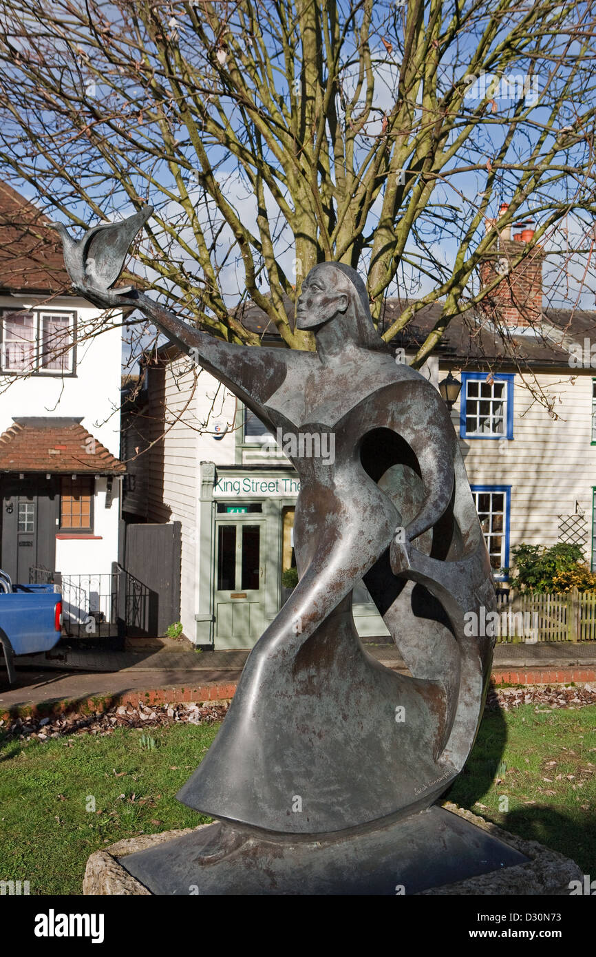 Hope A bronze sculpture by Sarah Cunnington in West Malling High Street ...