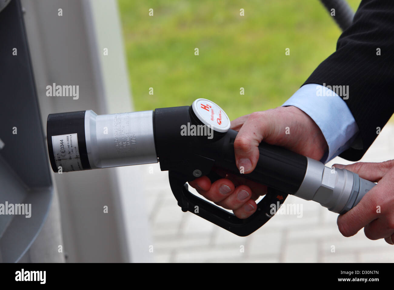 Berlin, Germany, hands at a tap for hydrogen Stock Photo - Alamy