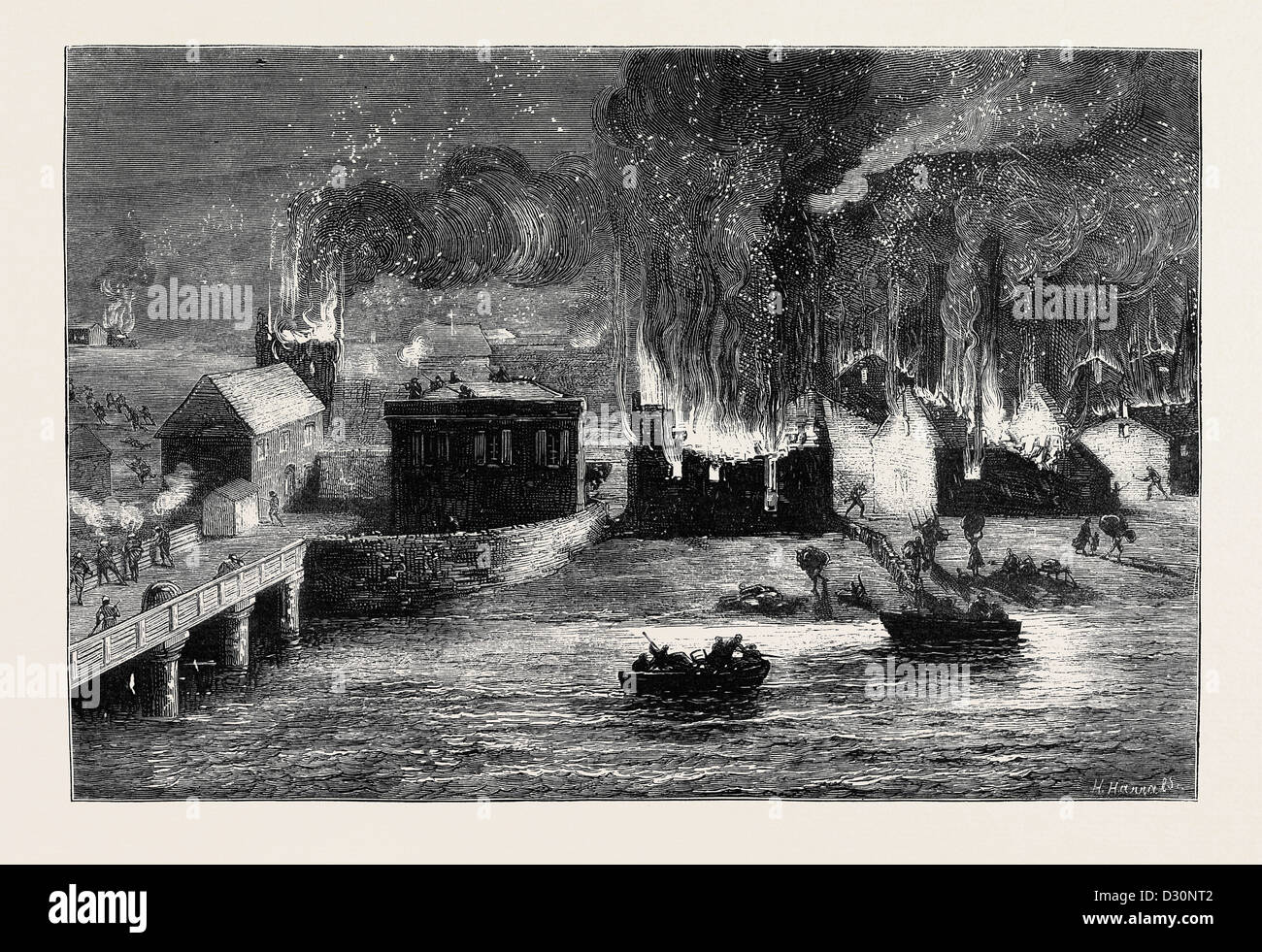 Burning war engraving hi-res stock photography and images - Alamy