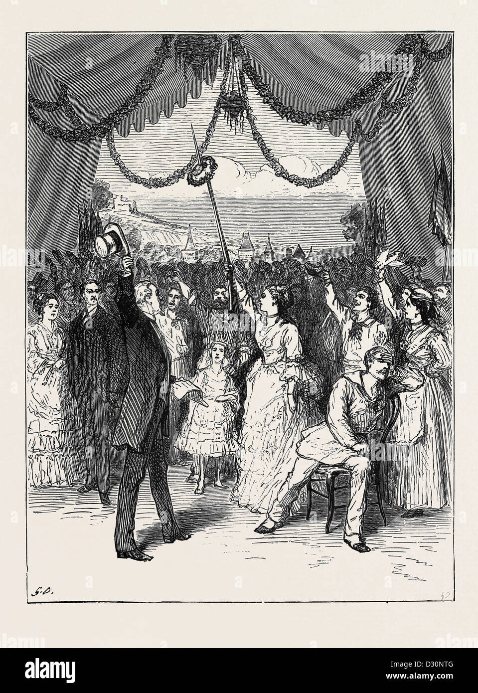 PLAYS OF THE DAY: "THE GENEVA CROSS," AT THE ADELPHI, 1874 Stock Photo ...